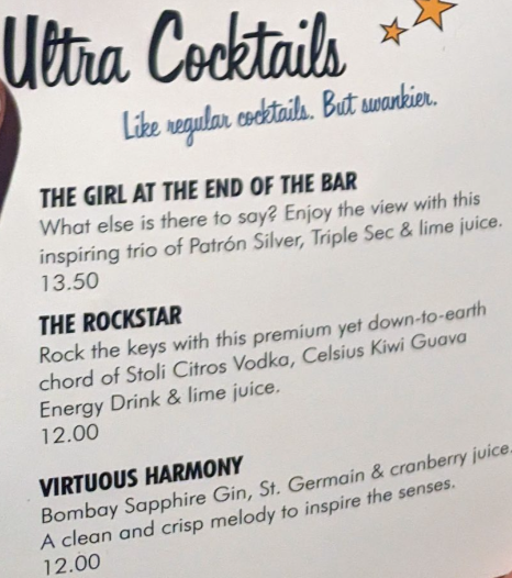 PIANO BAR MENU – SemiProCruiser