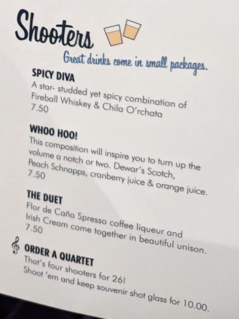 PIANO BAR MENU – SemiProCruiser