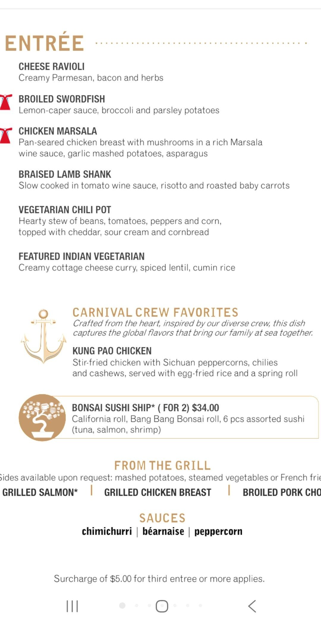 CARNIVAL’S NEW MENUS – SemiProCruiser
